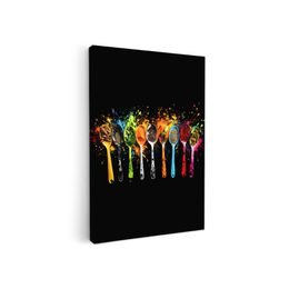 OnlyWow Leinwand Bilder Geschmackvolle L&ouml;ffel | Gr.: 80 x 120 cm