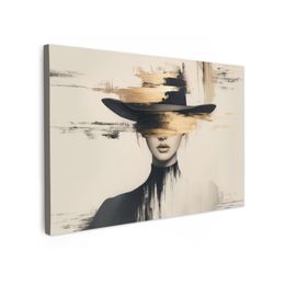 OnlyWow Leinwand Bilder Goldfarben | Gr.: 90 x 60 cm