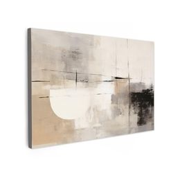 OnlyWow Leinwand Bilder Abstrakte Kunst wei&szlig; schwarz | Gr.: 90 x 140 cm