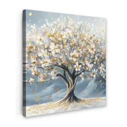 OnlyWow Leinwand Bilder Goldfarben | Gr.: 20 x 20 cm