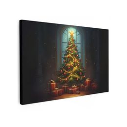 OnlyWow Leinwand Bilder Gr&uuml;n | Gr.: 80x60 cm