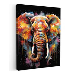 OnlyWow Leinwand Bilder Elefant | Gr.: 20 x 30 cm