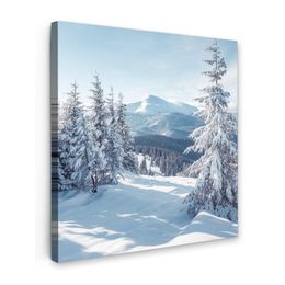 OnlyWow Leinwand Bilder Schneelandschaft | Gr.: 20 x 20 cm