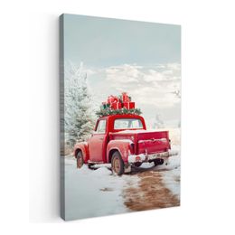 OnlyWow Leinwand Bilder Rot | Gr.: 60 x 90 cm