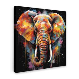 OnlyWow Leinwand Bilder Elefant | Gr.: 20 x 20 cm
