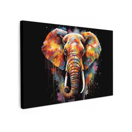 OnlyWow Leinwand Bilder Elefant | Gr.: 90 x 140 cm