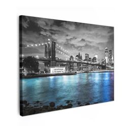 OnlyWow Leinwand Bilder Erleuchtete Br&uuml;cke | Gr.: 60 x 40 cm