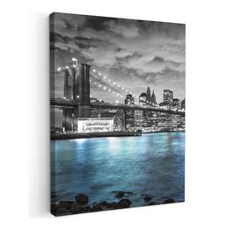 OnlyWow Leinwand Bilder Erleuchtete Br&uuml;cke | Gr.: 60 x 90 cm