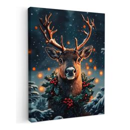 OnlyWow Leinwand Bilder Dunkelbraun | Gr.: 40 x 60 cm