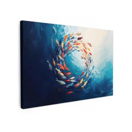 OnlyWow Leinwand Bilder Hellblau | Gr.: 30 x 20 cm