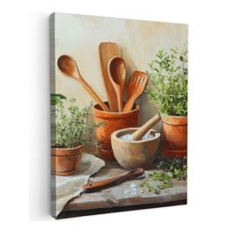 OnlyWow Leinwand Bilder Terra cotta | Gr.: 90 x 140 cm