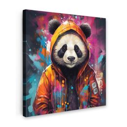 OnlyWow Leinwand Bilder Panda | Gr.: 50 x 50 cm