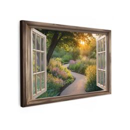 OnlyWow Leinwand Bilder Hellgelb | Gr.: 120 x 80 cm
