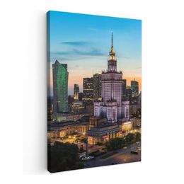 OnlyWow Leinwand Bilder Erleuchtete Stadt | Gr.: 20 x 30 cm