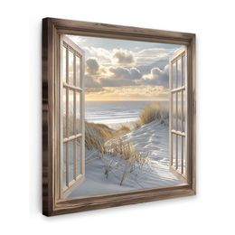 OnlyWow Leinwand Bilder Sandfarben | Gr.: 90 x 90 cm