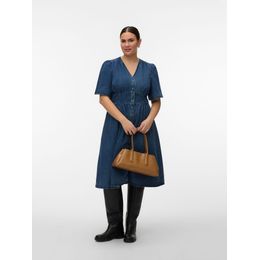 Vero Moda Curve Kleid 'VMCMelaney' Damen Gr&ouml;&szlig;e 46 blue denim Winterkleid