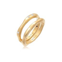 Elli Ring 925 Sterling Silber Ring Set in Gold | Gr.: 54