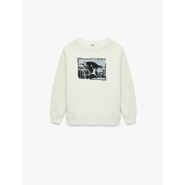 KOTON Sweatshirt Jungen Gr&ouml;&szlig;e 116/122 hellgrau / schwarz / offwhite