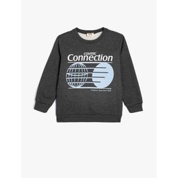 KOTON Sweatshirt Jungen Gr&ouml;&szlig;e 146/152 hellblau / anthrazit / wei&szlig;
