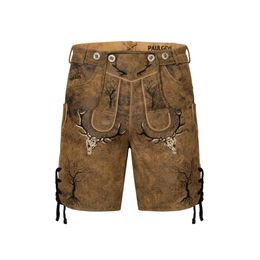 PAULGOS Lederhose Kurz Echtleder HK6 ANTIK in Whiskybraun | Gr.: 58
