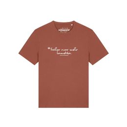 Watapparel Shirt 'Fr&uuml;her War Mehr Lametta' male Brown size M