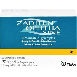 Zaditen ophtha sine 0,25 mg/ml Augentr.Einzeldos. 20 St