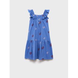 Mango Kids M&auml;dchen - Kleider 'DRESS PAIPAI' M&auml;dchen Gr&ouml;&szlig;e 128 blau / rosa / dunkelrot