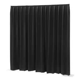 Wentex P&D Curtain, Molton CS 3,0x3,0m, black, pleated - gefaltet, 300g/m&sup2;