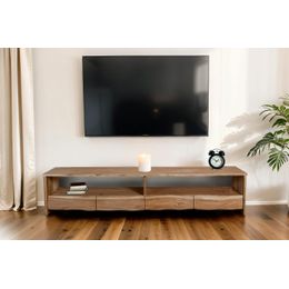 Lowboard Akazienholz massiv natur TV-Board 190 x 45 x 50 cm DAHLIA II