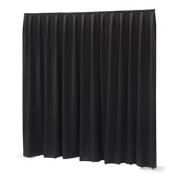 Wentex P&D Curtain, Molton CS 3,0x1,2m, black, pleated - gefaltet, 300g/m&sup2;