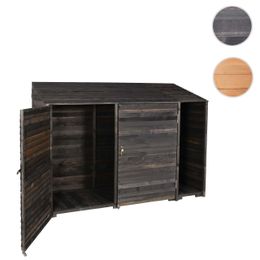Mendler Ger&auml;teschuppen HWC-J75, Ger&auml;teschrank Ger&auml;tehaus, Holz gebeizt MVG-zertifiziert, 180x250x93cm ~ Vari 83053+89577