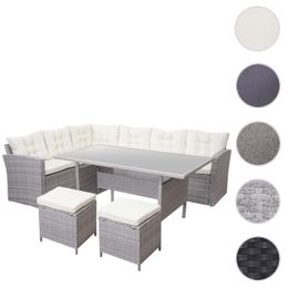 Mendler Poly-Rattan-Garnitur HWC-A29, Gartengarnitur Sitzgruppe Lounge-Esstisch-Set Sofa ~ Variantenangebot 64386+64387