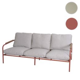 Mendler Aluminium-Gartenbank HWC-O11, Outdoor 3-Sitzer Sitzbank Sofa, Olefin Stoff (205 g/m˛) 184cm ~ Varian 110593