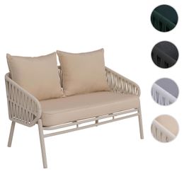 Mendler Aluminium-Gartenbank HWC-P90, Gartensofa Outdoor Sitzbank, Seilgeflecht Rope Stoff/Textil (180g/m˛) 120220