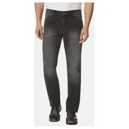 5-Pocket-Jeans HERO by John Medoox "Denver Regular Straight Stretch Jeans", Herren, Gr. 33, L&auml;nge 30, grau (schwarzgrau wash), Denim/Jeans, 98% Baumwolle, 2% Elasthan, straight fit lang, Jeans 5-Pocket-Jeans, Straight Fit Casual Clean Wash Denim Jeans f&uuml;r Herren