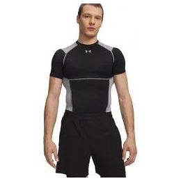 Trainingsshirt Under Armour "UA HG ELITE COMP SS", Herren, Gr. XL, ultimate schwarz, steel, reflective, Obermaterial: 81% Polyester, 19% Elastomultiester, Shirts, kurz&auml;rmelig, f&uuml;r Fitness, mit 4-Wege-Stretch