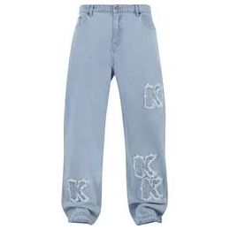 Bequeme Jeans Karl Kani "Karl Kani KK Patch Baggy Five Pocket Denim", Herren, Gr. 30, Normalgr&ouml;&szlig;en, blau, 100% Baumwolle, unifarben, normal, Jeans