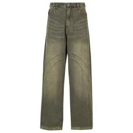 Bequeme Jeans Karl Kani "Karl Kani Karl Kani OG Washed Wavy Seams Denim Baggy Pants", Herren, Gr. 28, Normalgr&ouml;&szlig;en, schwarz schwarz, gr&uuml;n, 76% Baumwolle, 14% Viskose, 10% Polyester, unifarben, Jeans