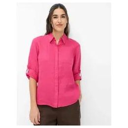 Kurzarmbluse Brax "Style VICKI", Damen, Gr. 46, pink, Web, 100% Leinen, Blusen