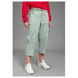 Caprihose Kangaroos, Damen, Gr. 40, N-Gr, salbei, Web, Obermaterial: 50% Baumwolle, 46% Polyamid, 4% Elasthan, bequem wadenlang, Hosen Caprihose, mit seitlich aufgesetzten Taschen