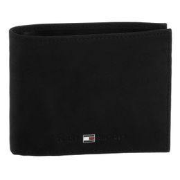 Geldb&ouml;rse Tommy Hilfiger "JOHNSON CC FLAP AND COIN POCKET", Damen, schwarz, Leder, gepflegt, unifarben, Basic, Kleinlederwaren, in schlichter Optik