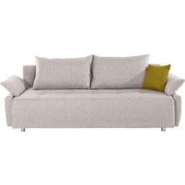 Schlafsofa Collection AB "3-Sitzer, Funtastic", natur, B:212cm H:84cm T:96cm, Zierkissen: 100% Polyester;Struktur (100% Polyester);Kunstleder SOFTLUX;Microfaser PRIMABELLE (100% Polyester), Sofas, Schlafsofa, inkl. Bettfunktion, Bettkasten, Federkern, Frei im Raum stellbar, Topseller