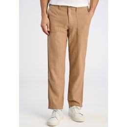 Leinenhose LINDBERGH "Leinenhose Relaxed Fit", Herren, Gr. S, beige (sand), Obermaterial: 55% Baumwolle, 45% Leinen, relaxed fit, Hosen