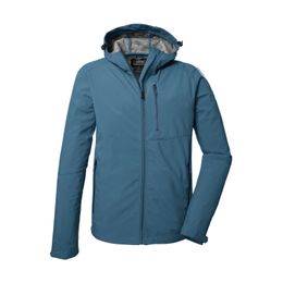 Softshelljacke Killtec "KOS 259 MN SFTSHLL JCKT", Herren, Gr. XL, blau, Oberseite: 100% Polyester;R&uuml;ckseite: 100% Polyester;Futter: 100% Polyester, Jacken Softshelljacke, Wasserabweisende Softshelljacke mit verstellbarer Kapuze