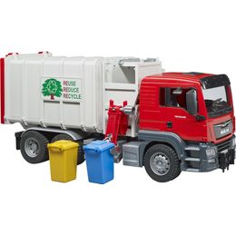 Spielzeug-M&uuml;llwagen Bruder "MAN TGS Seitenlader M&uuml;ll-LKW (03761)", rot (rot, wei&szlig;), Spielzeugfahrzeuge, Kinder, Kunststoff, Made in Europe
