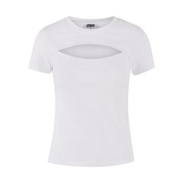 Urban Classics Damen T-Shirt "Urban Classics Ladies Short Cut Out Tee"wei&szlig;, Gr. S, unifarben, 90% Baumwolle, 10% Elasthan, Shirts