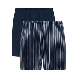 Boxershorts Calida "Natural Benefit", Herren, Gr. L (52/54), blau (schwarz sea), Single Jersey, Obermaterial: 100% Baumwolle, bedruckt, bequem, Unterhosen, elastisch, Single Jersey-Qualit&auml;t, ohne Eingriff