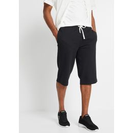 Sweatbermudas bonprix, Herren, Gr. 44/46, N-Gr, schwarz, Sweatware, Obermaterial: 60% Baumwolle, 40% Polyester, regular fit, Hosen, aus Baumwolle und Polyester, regular fit, casual Stil
