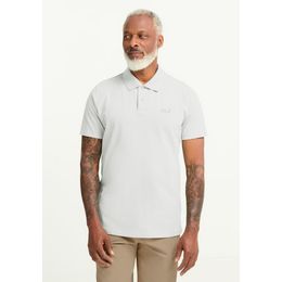 Poloshirt Jack Wolfskin "ESSENTIAL POLO M", Herren, Gr. S (48), stark wei&szlig;, Obermaterial: 100% Baumwolle. Futter: 100% Baumwolle, normal, Rundhals, Shirts