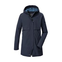 Parka Killtec "KOS 159 GRLS PRK", M&auml;dchen, Gr. 140, navy, Obermaterial: 100% Polyester;Futter: 100% Polyester, Jacken Parka, Wasserdichter M&auml;dchenparka mit verstellbarer Kapuze und Leo-Muster
